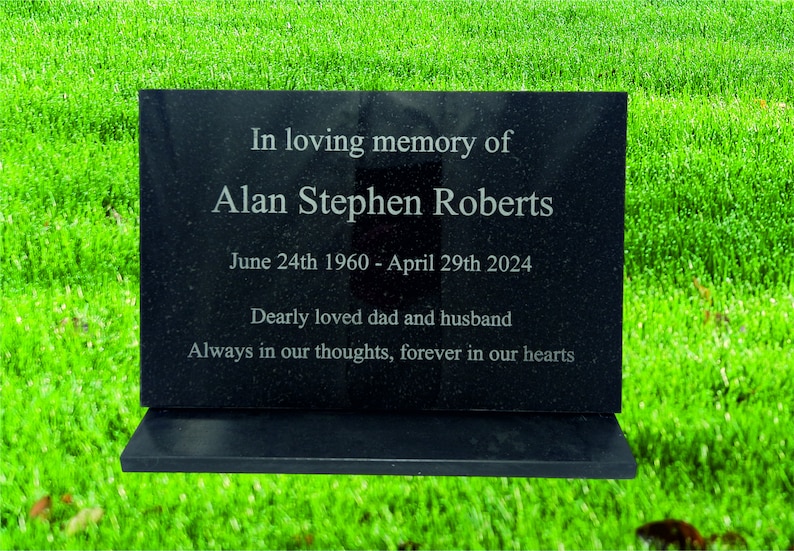Granite Memorial Plaque With Stone Stand - Etsy UK