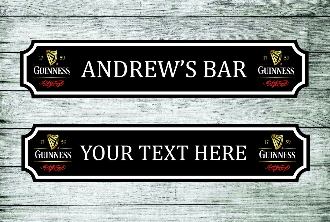 Personalized Guinness Bar Sign, Custom Family Name, Man Cave Decor ...