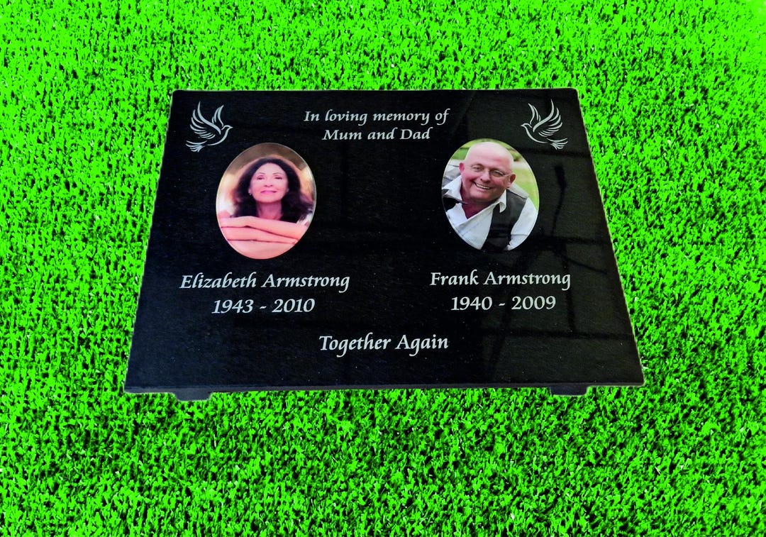 Extra Large Personalised Memorial Plaque 40cmx30cm With 2 Photo Disks ...