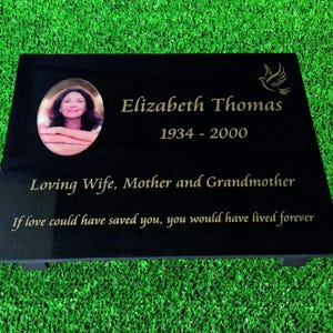 Extra Large Granite Memorial Plaque With Photo 40cmx30cm - Etsy UK