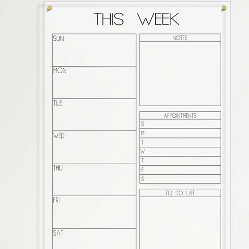 Acrylic to Do List for Wall Dry Erase Board Clear Acrylic - Etsy