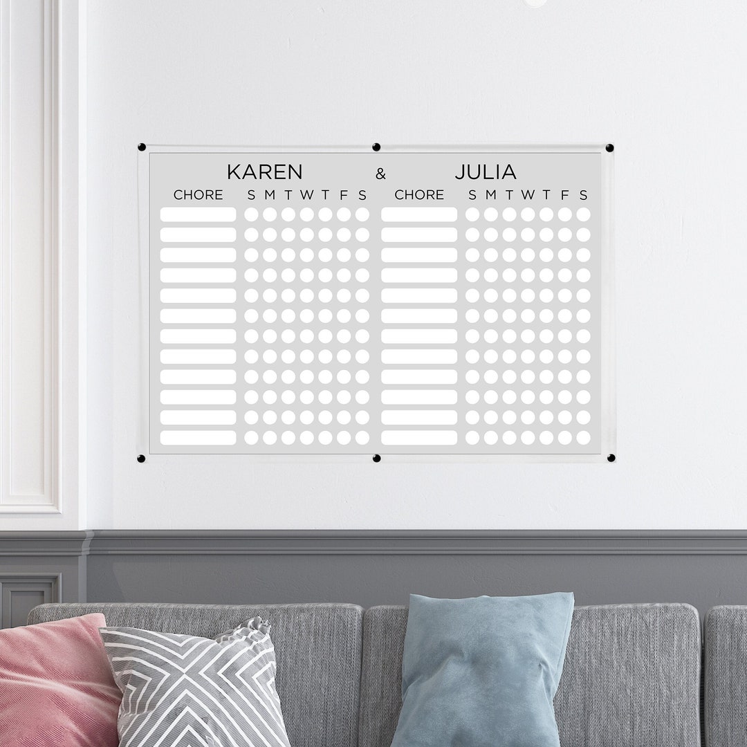 Chore Chart Children Girl Boy, Acrylic Dry Erase Responsibility ...
