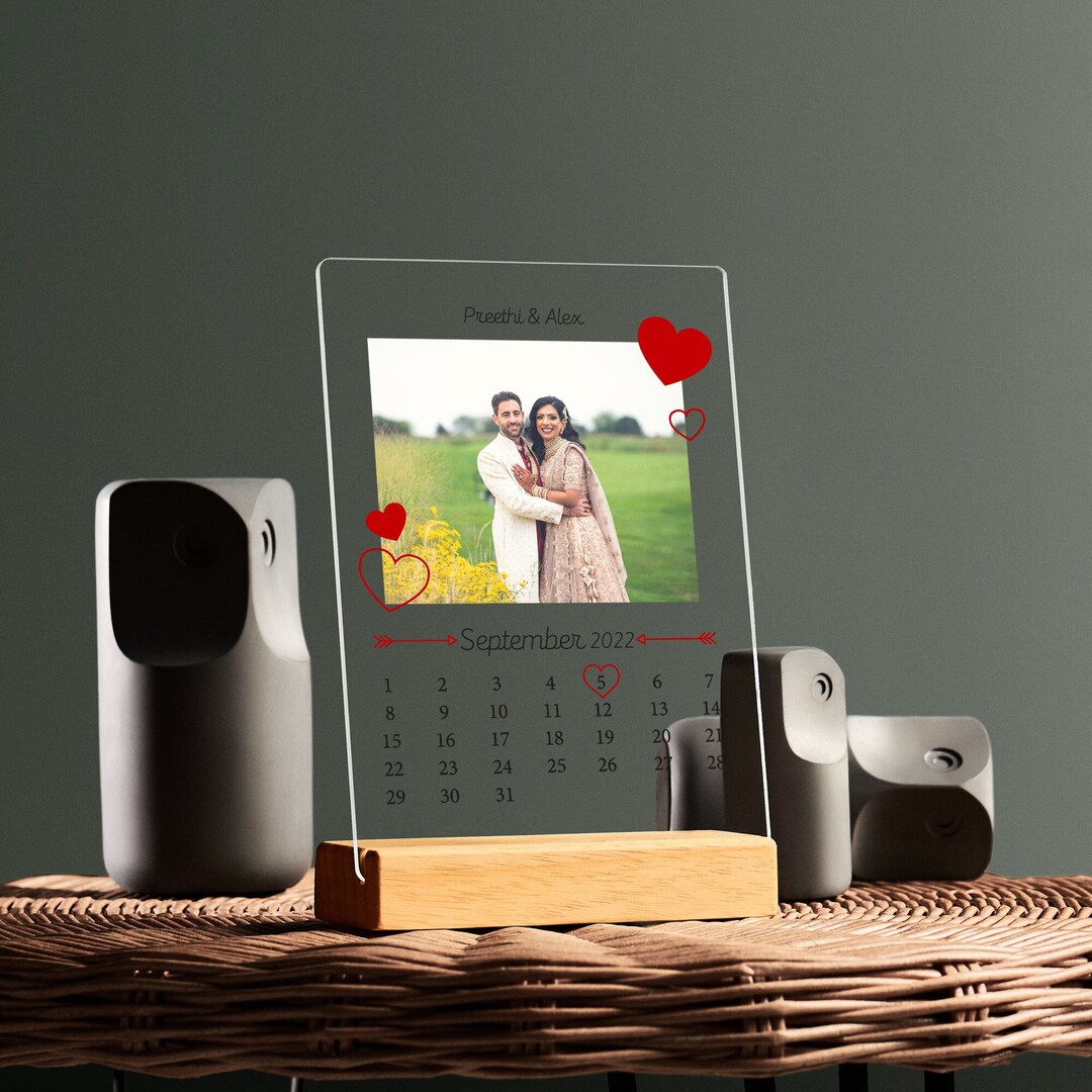 Dating Anniversary Calendar Photo Name Acrylic Plaque, When We First ...