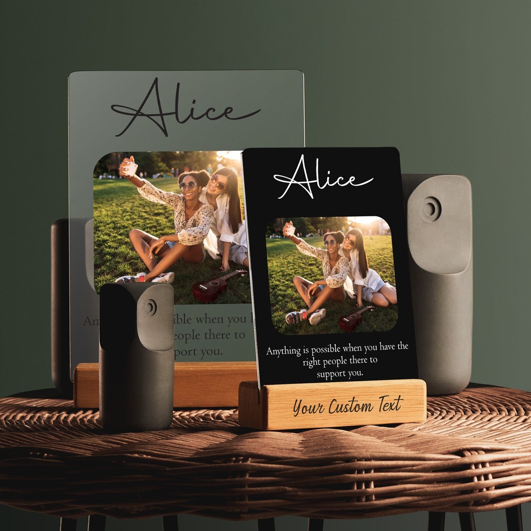 Personalized Acrylic Photo Plaque – Custom Name & Picture Frame on Wood ...