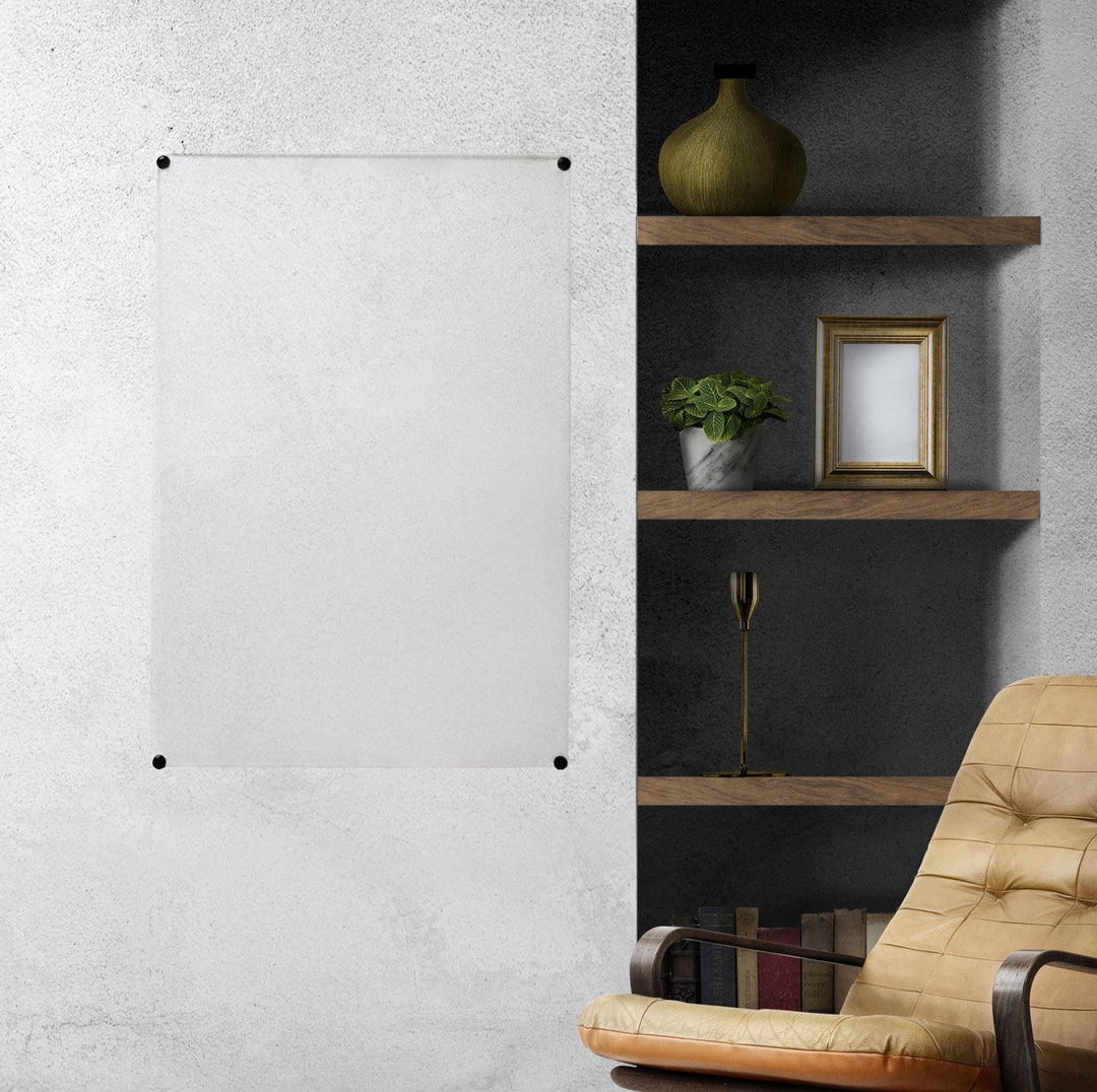 Blank Acrylic Dry Erase Note Board W Standoff, Clear Glass Large Vision ...