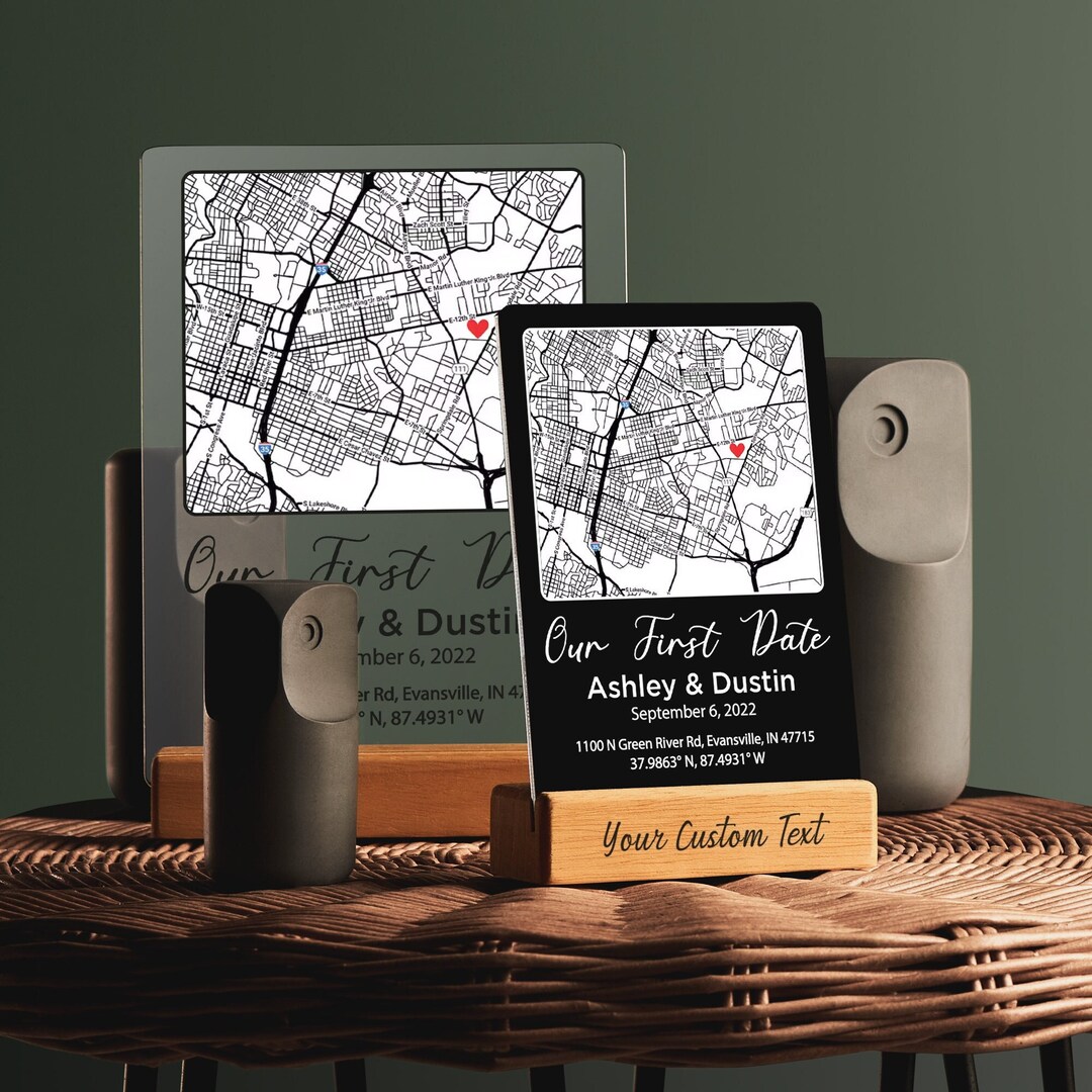 Where We First Met Acrylic Plaque, Coordinates Sign Print, Our First ...