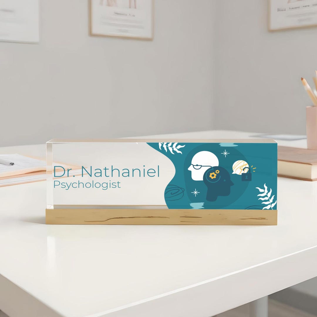 Psychologist Desk Name Plate, Neurologist Therapist Appreciation Gift ...