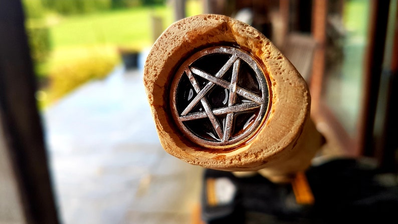 Magic Wooden Staff With Tantric Twin Quartz Crystal Metatrons Cube ...
