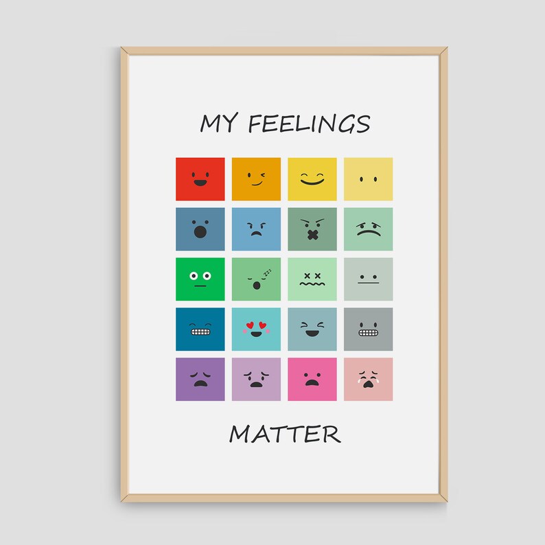 Feelings Chart, Emotions Chart, Feelings Print, Education Printable ...