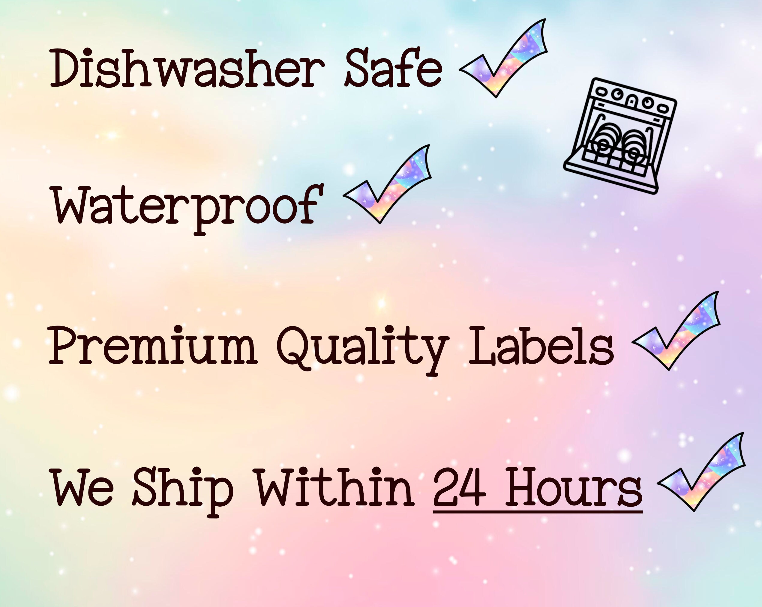 Best Rainbow Sparkle Name Labels Perfect 4 Daycare and - Etsy