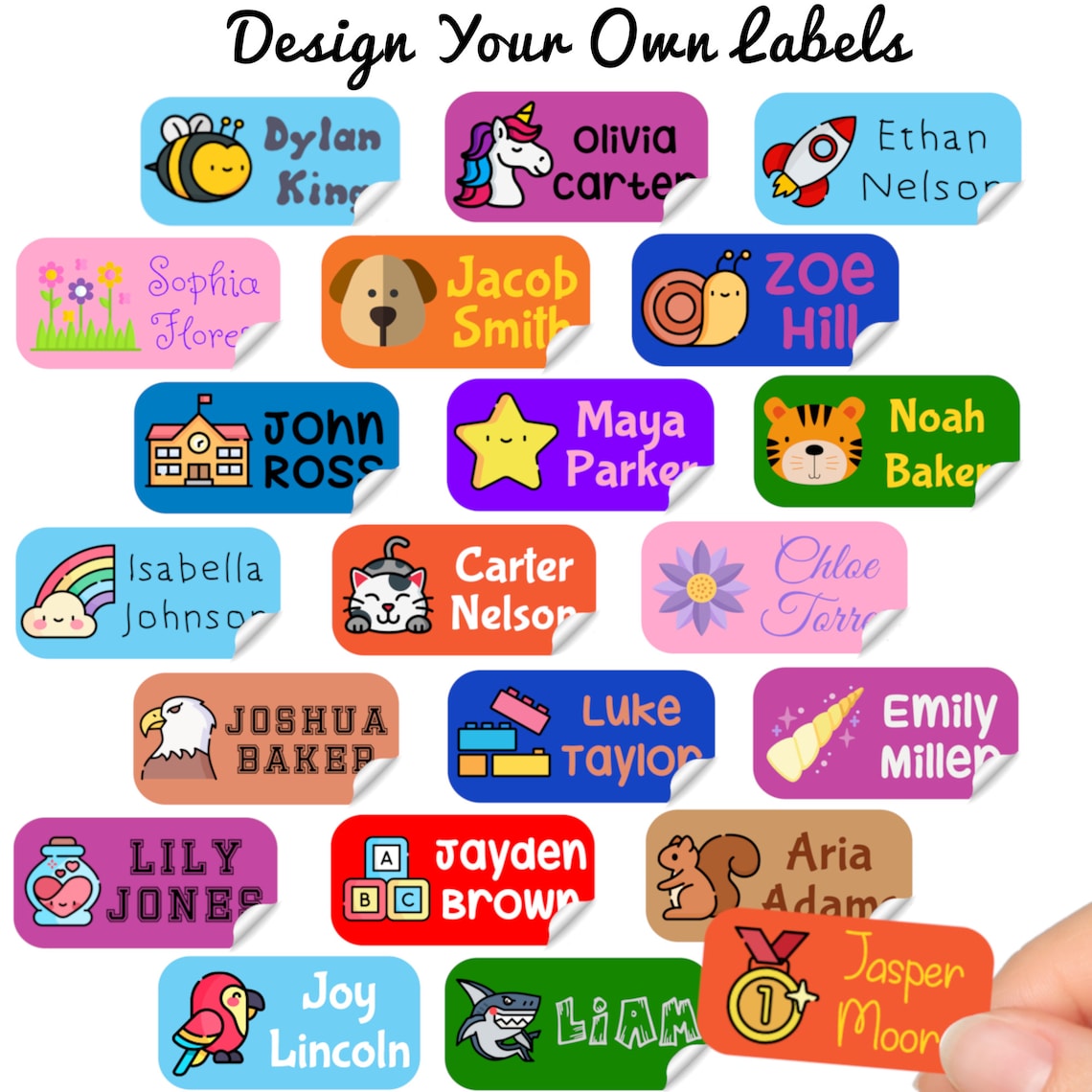 100 X Personalized Name Labels Perfect Kids Daycare and - Etsy