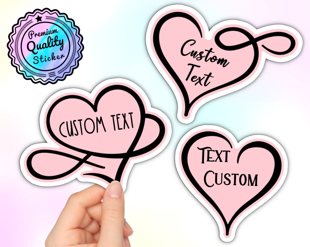 Custom Heart Sticker - Premium Decal | High Quality | Kiss Cut | Love ...