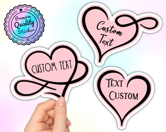 Custom Heart Sticker Premium Decal High Quality Kiss Cut - Etsy