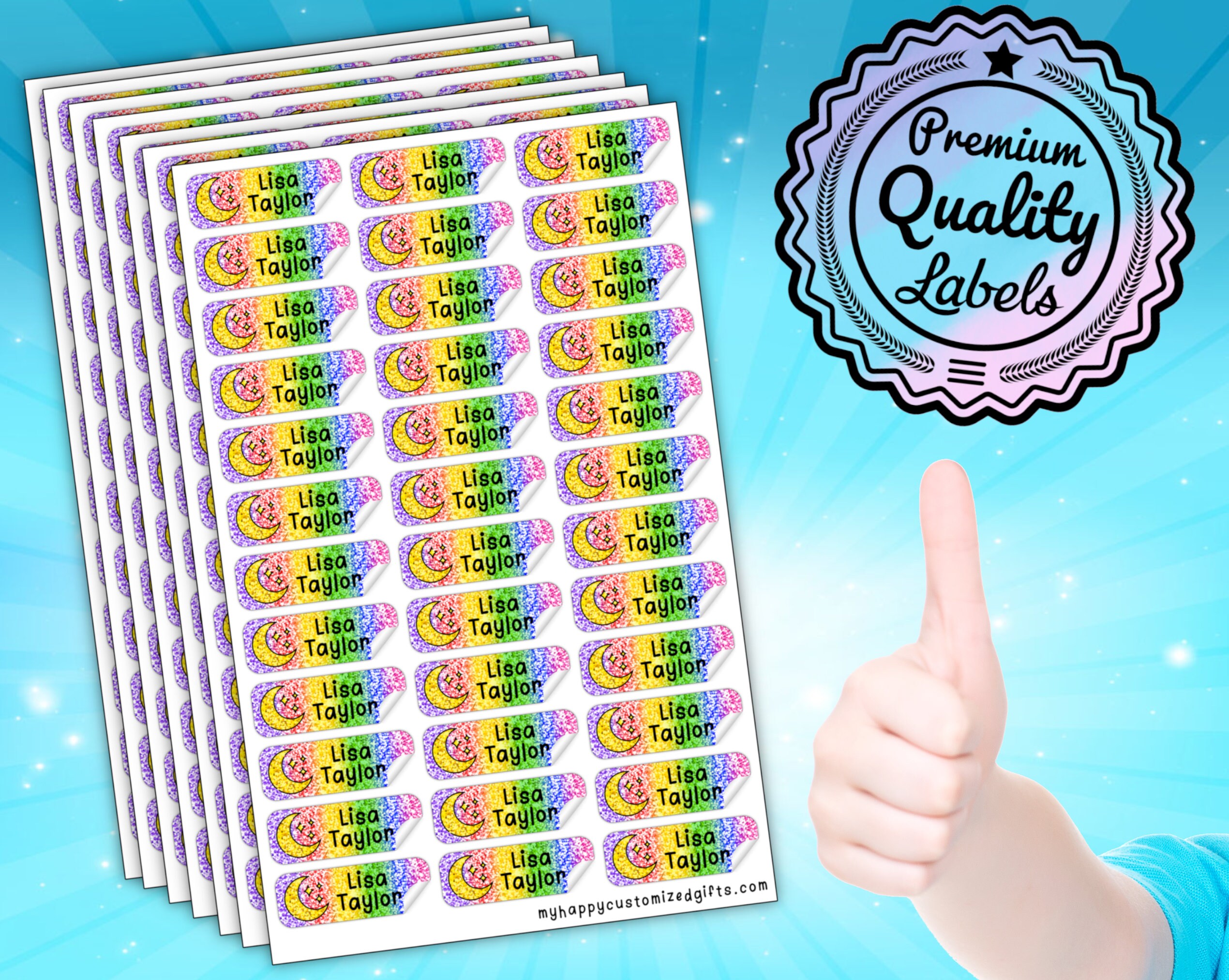 Best Rainbow Sparkle Name Labels Perfect 4 Daycare and - Etsy