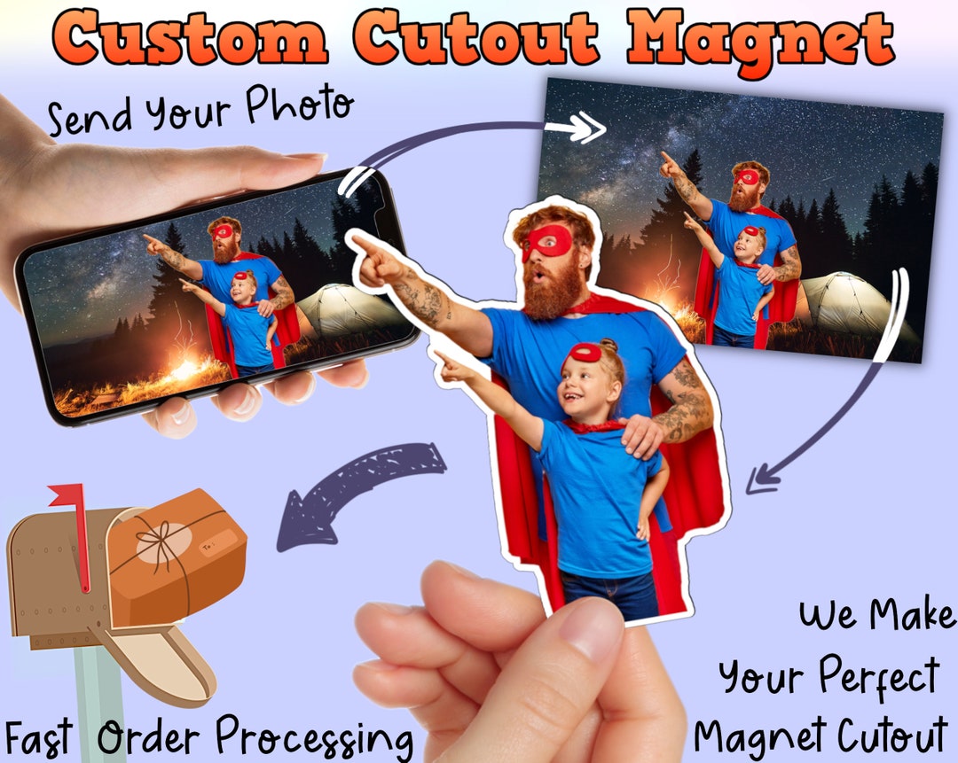 Super Custom Cutout Magnet | High Quality - Fridge Magnetic Photo Gift ...