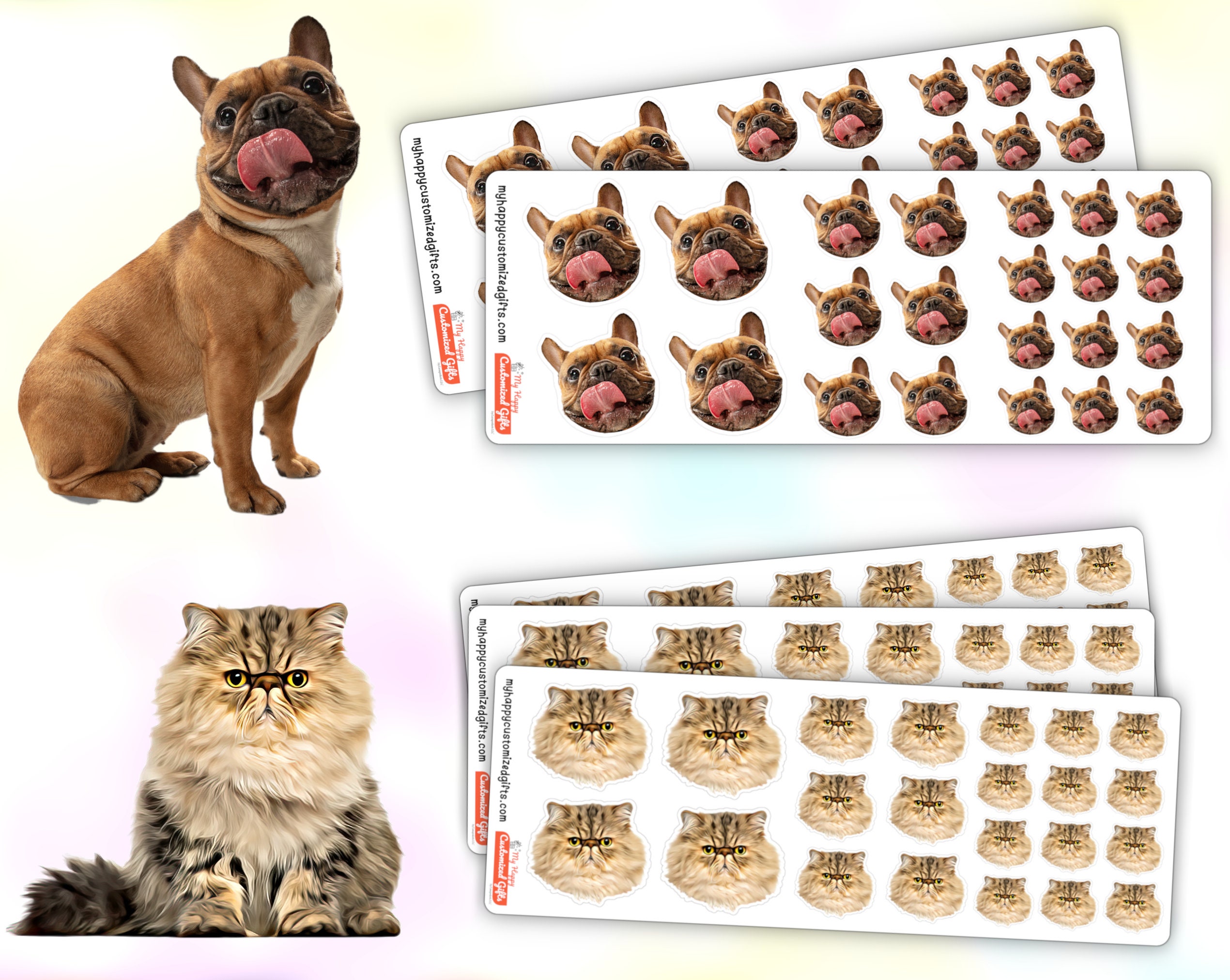 Custom Stickers Face Pet Sticker Sheet 22 High Quality - Etsy