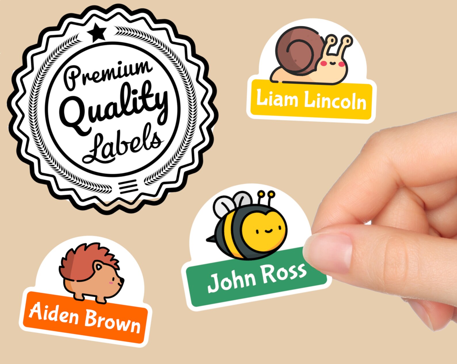 Cute Custom Name - 16 X Premium Label | Cute Animal Mix 3 | Perfect ...