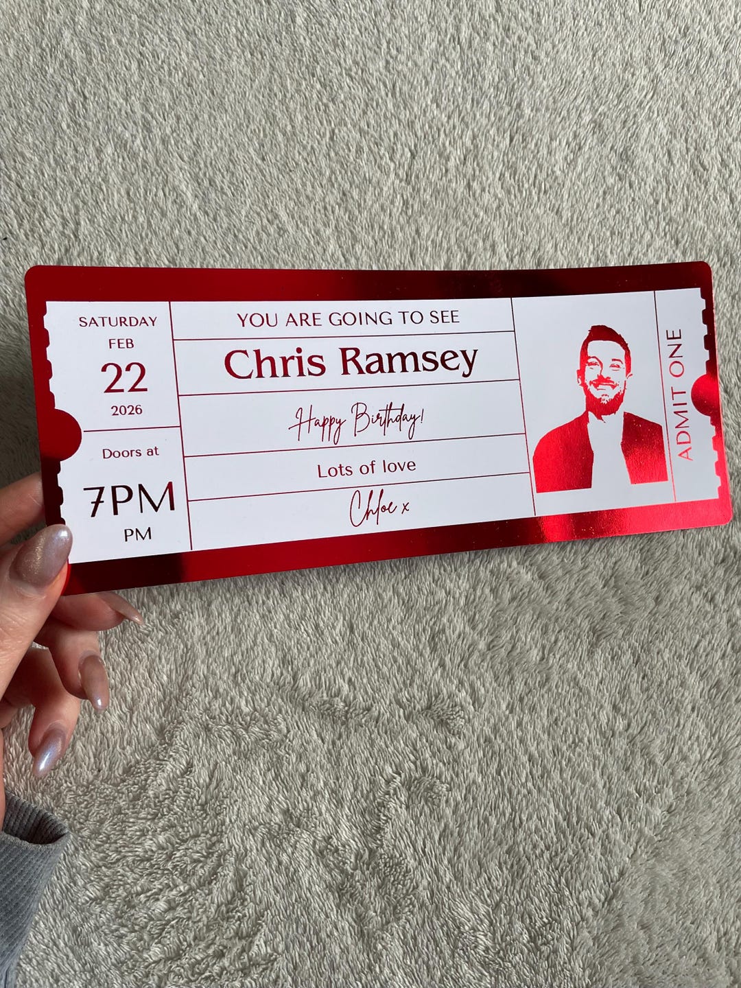 Custom Personalised Gift Ticket Gig Concert Theatre Day Trip - Etsy