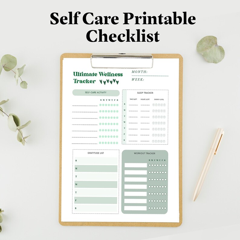 Self Care Printable Planner, Self-care Checklist, Selfcare Journal ...