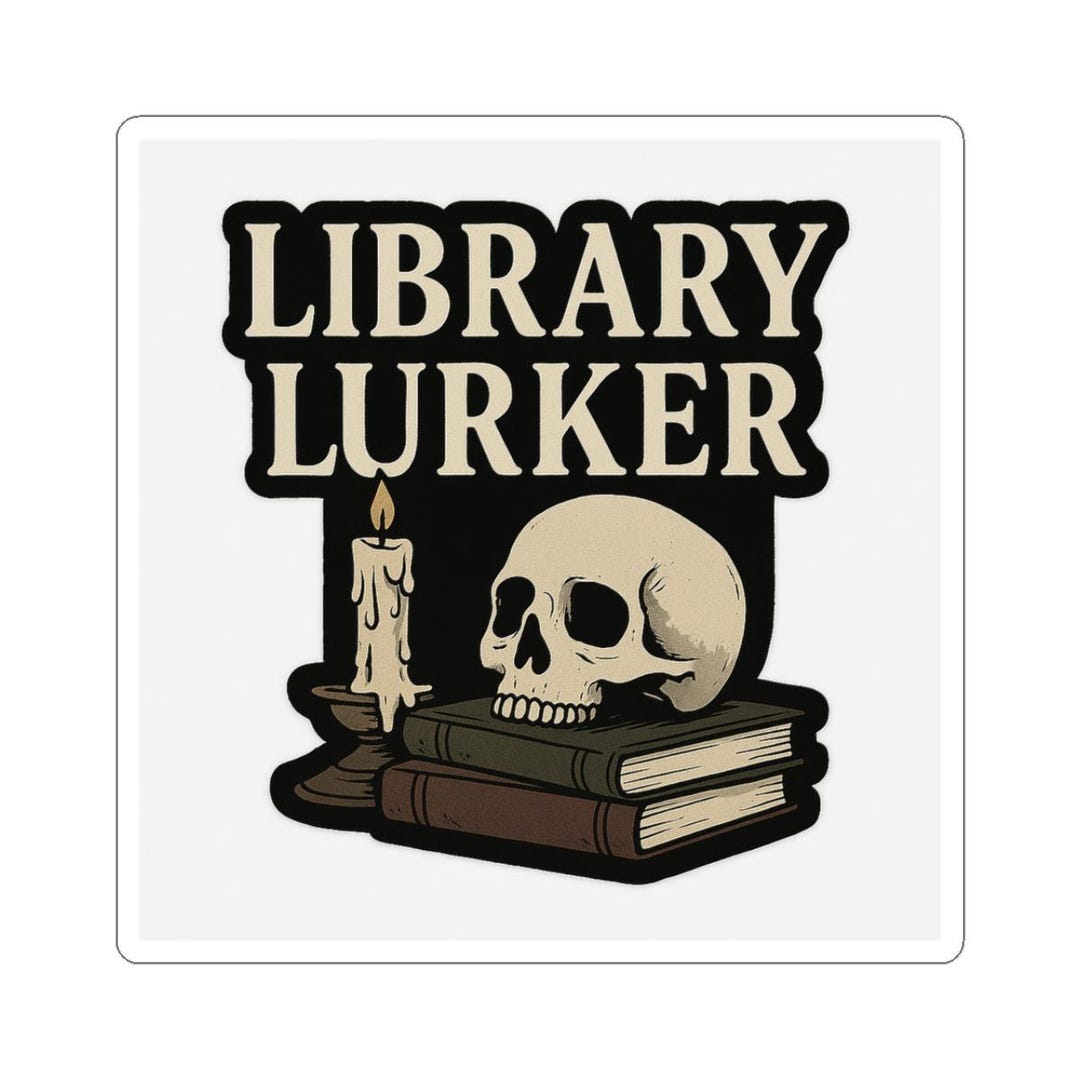 Library Lurker Sticker | Skull, Candle, Books - Etsy