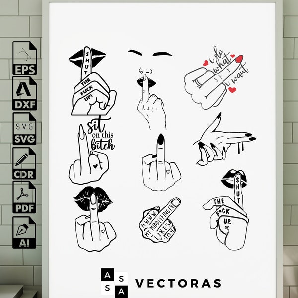 Girl with middle finger svg - Etsy Österreich