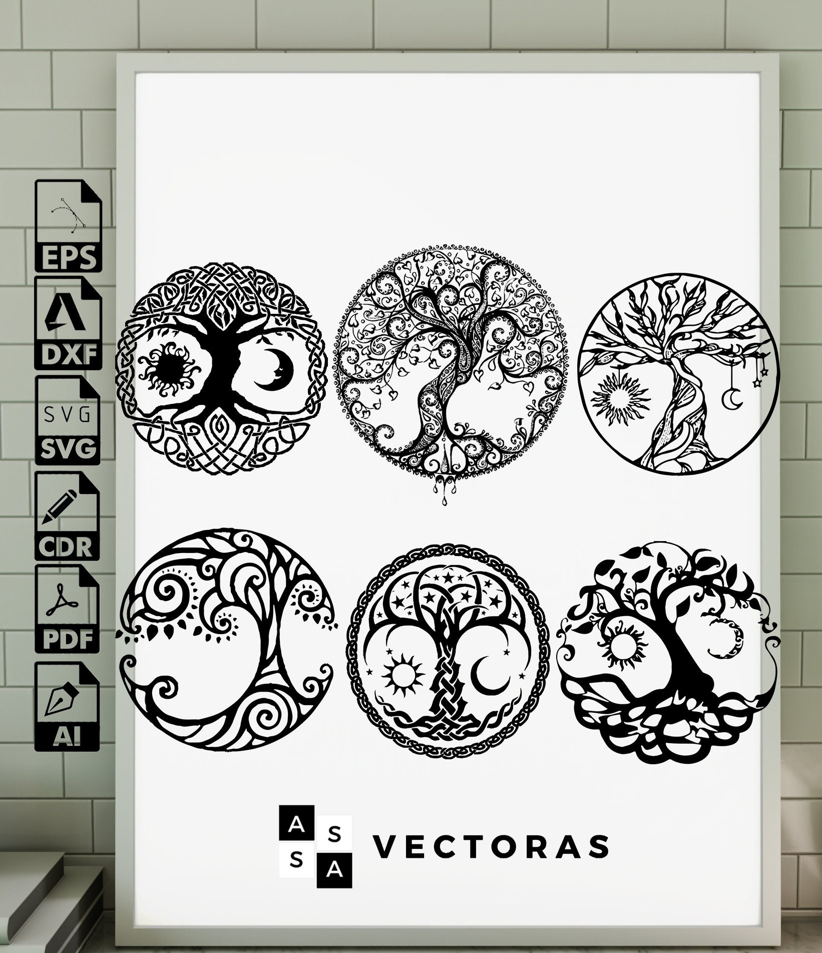 Tree of Life Sun and Moon - Etsy