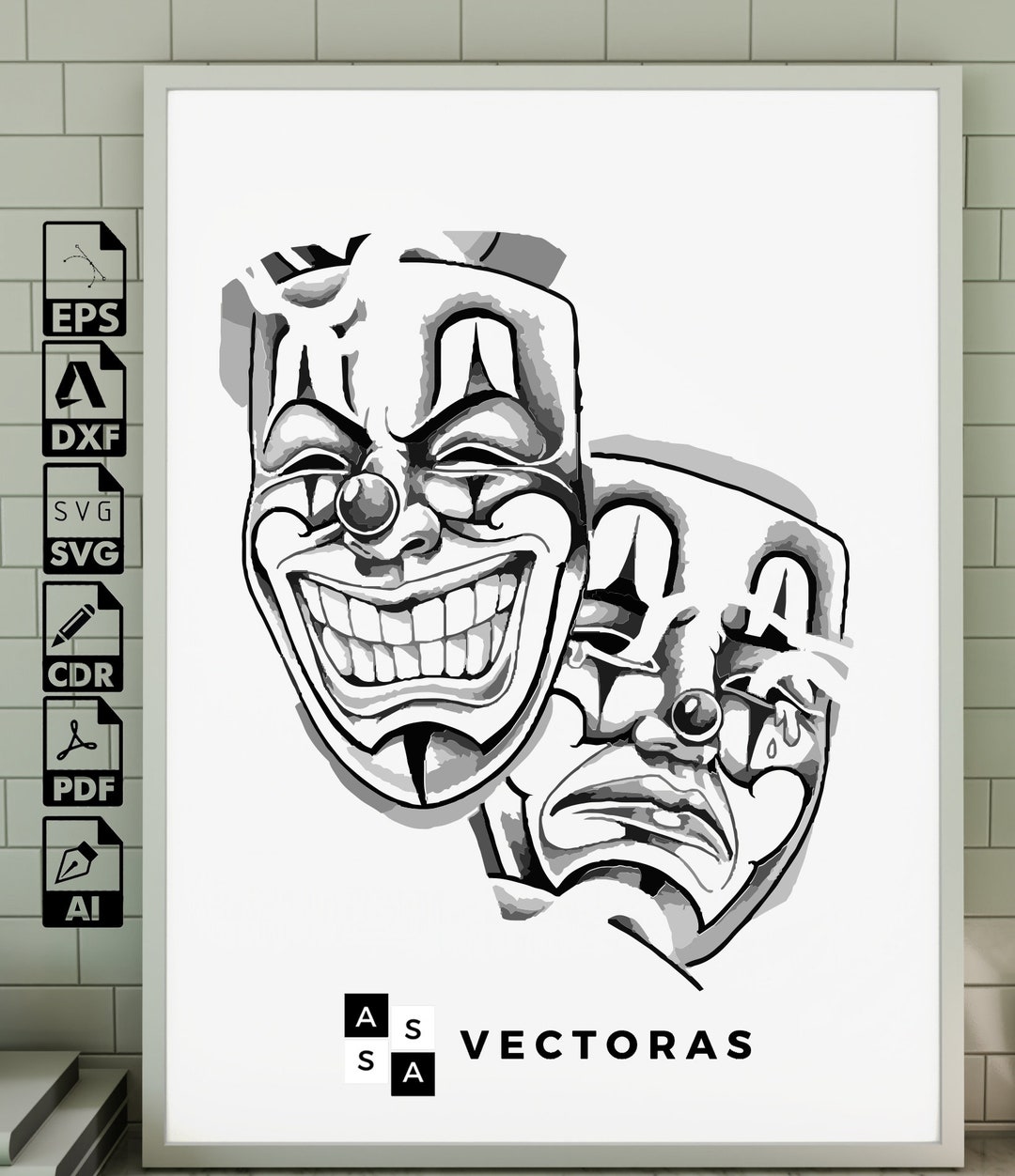 Smile Now Cry Later Svg Theater Mask Clipart Happy and Sad - Etsy