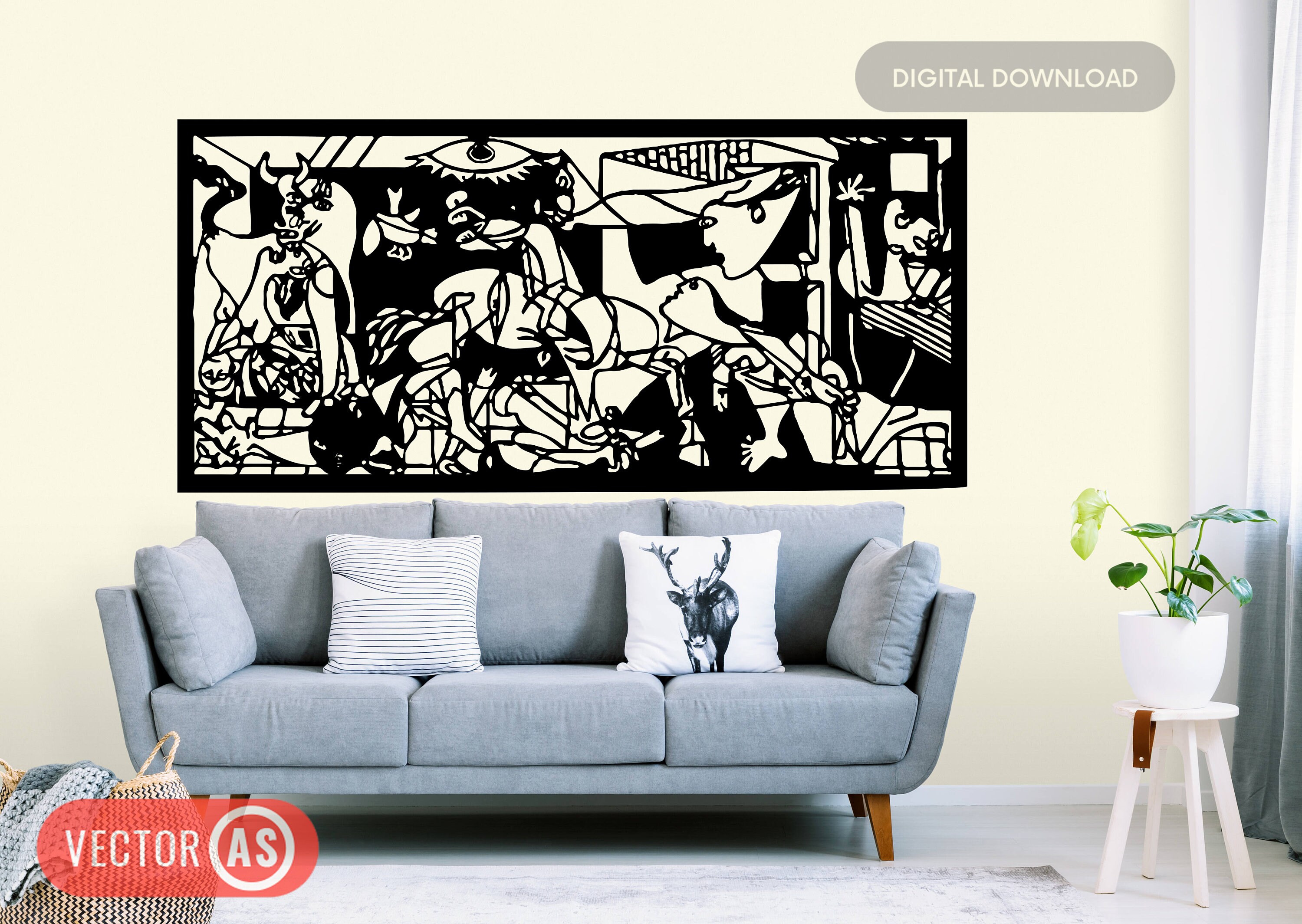 Guernica Pablo Picasso Laser Cut Svg Dxf Files Wall Sticker - Etsy Canada