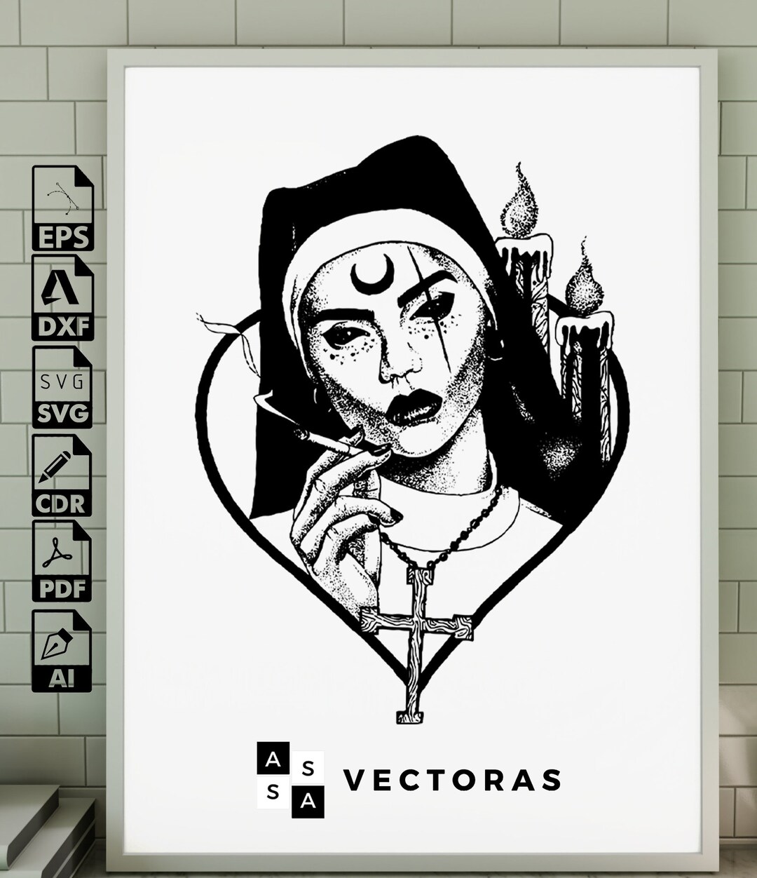 Badass Nun Svg Demonic Nun Satanic Nun Svg Png Jpg Svg - Etsy UK