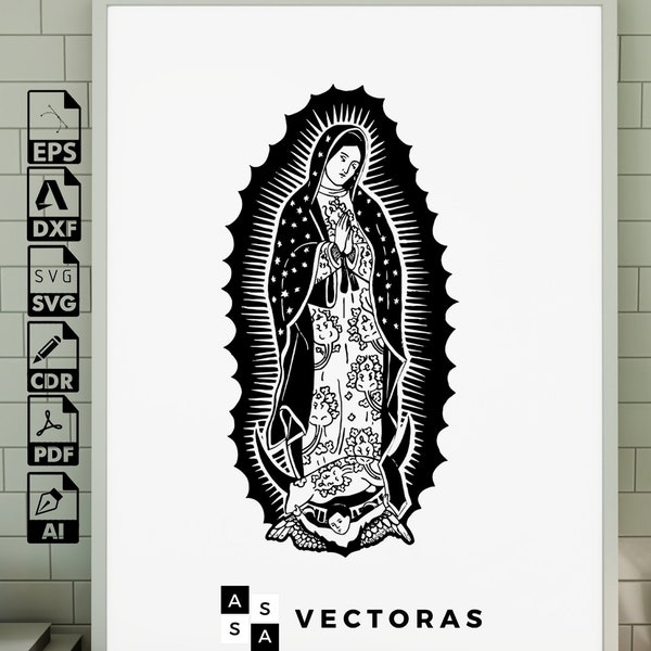 Virgen Mary Outline Svg - Etsy
