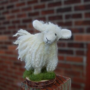Curly Fleeced Wool Sheep Ornament, Fibre Art Collectable Sheep, Needle Felt Sheep, Easter Lamb ...