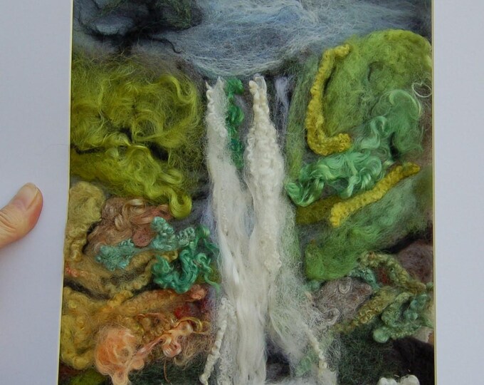 Needle Felt Picture of a Waterfall - Fibre Art Picture - 33 X 45 Cm ...