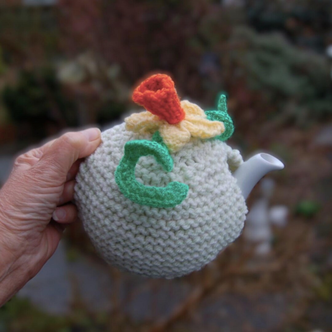 Daffodil Tea Cosy, Hand Knitted Tea Cosy - to Fit a Small 1 or 2 Cup ...