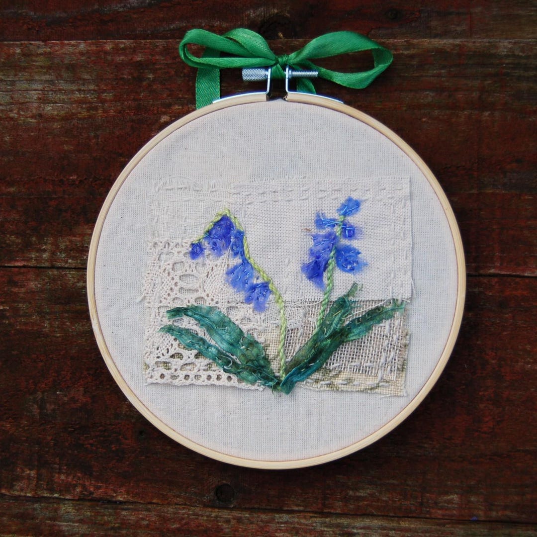 Bluebells - Slow Stitched Textile Art - Etsy