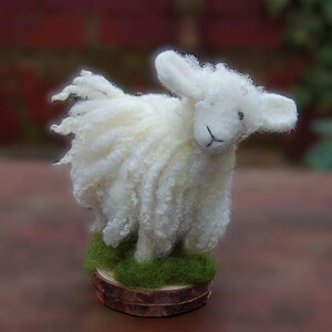 Curly Fleeced Wool Sheep Ornament, Fibre Art Collectable Sheep, Needle Felt Sheep, Easter Lamb ...