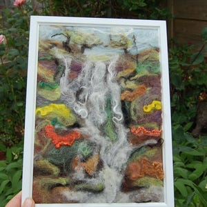 Needle Felt Picture of a Waterfall - Fibre Art Picture - 33 X 45 Cm - Etsy