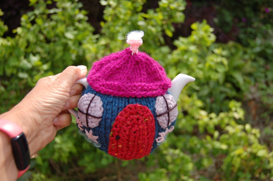 Hand Knitted Country Cottage Tea Cosy, Hand Embroidered Details, Will ...