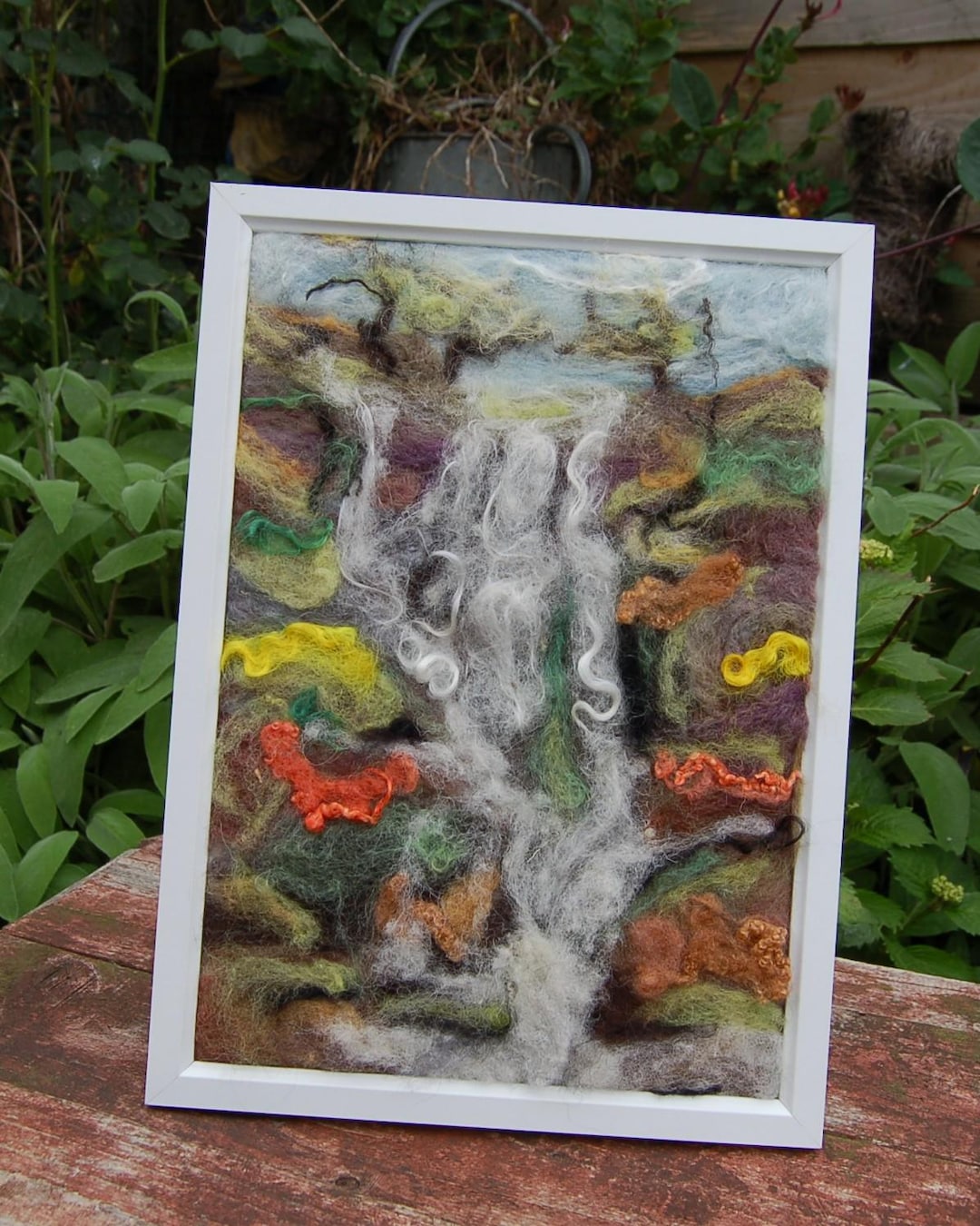 Needle Felt Picture of a Waterfall - Fibre Art Picture - 33 X 45 Cm - Etsy