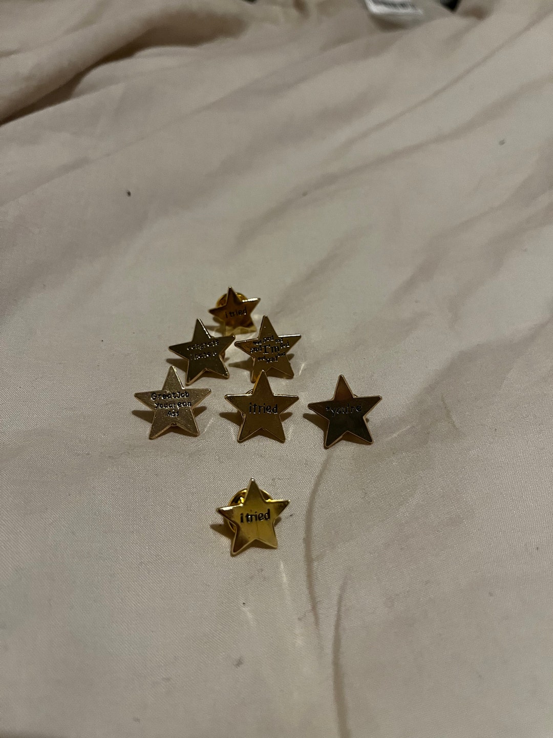 Gold Star Pin Badges - Etsy