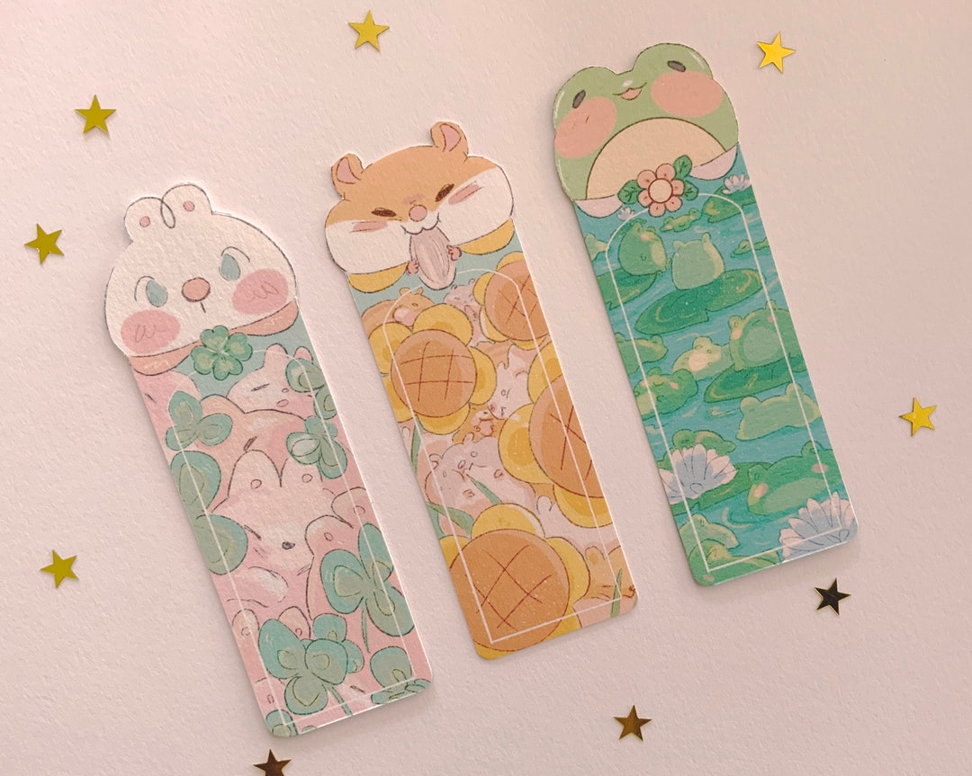 CUTE ANIMAL BOOKMARKS, Bookmark, Bunny, Hamster, Frog - Etsy