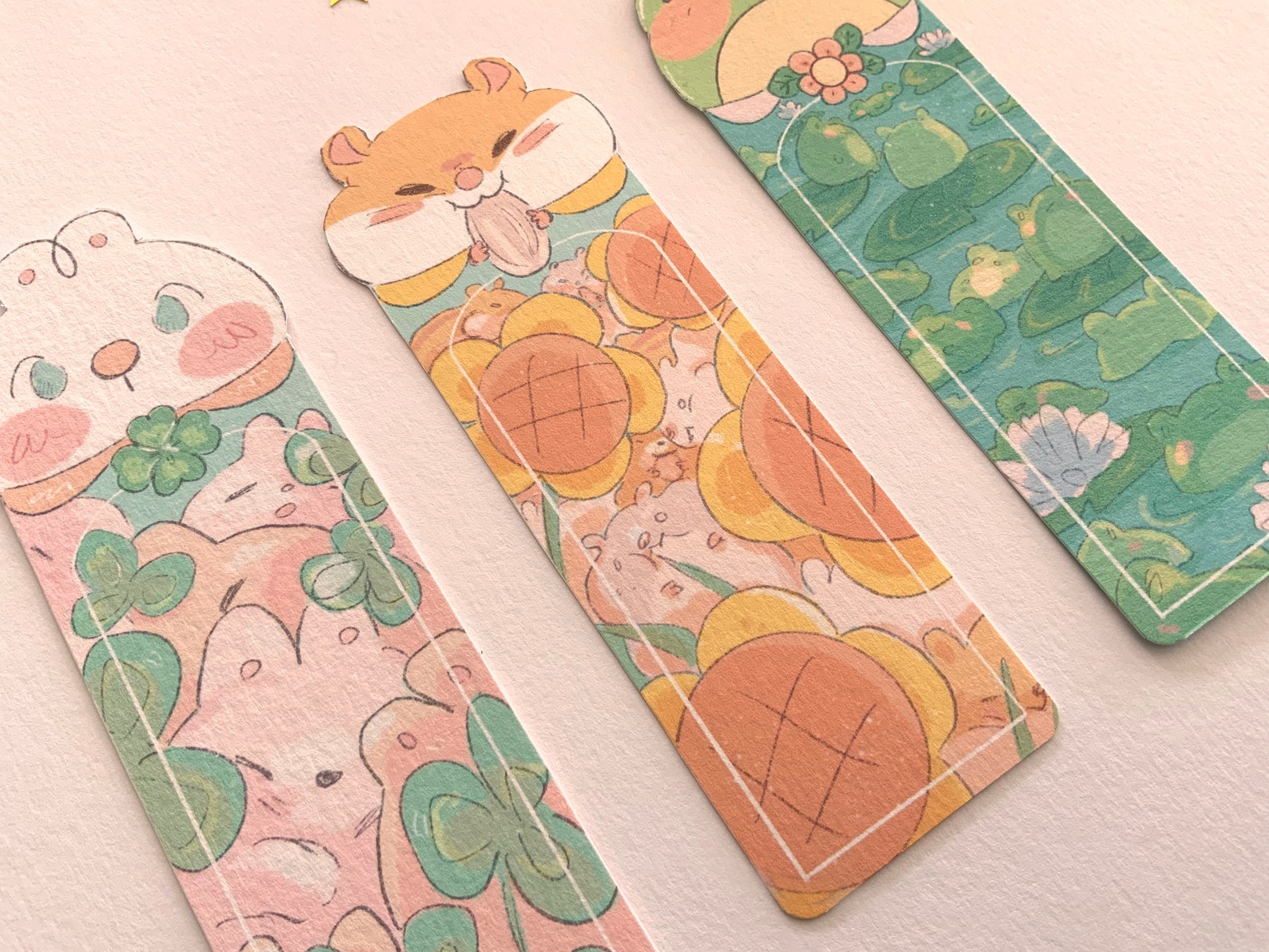 CUTE ANIMAL BOOKMARKS Bookmark Bunny Hamster Frog - Etsy