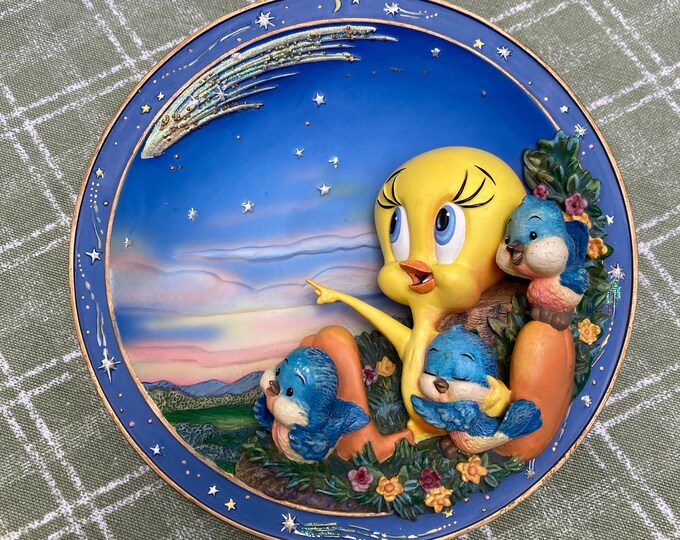 Tweety Bird 3D Wall Plate Wishing on a Star by the Bradford Exchange ...