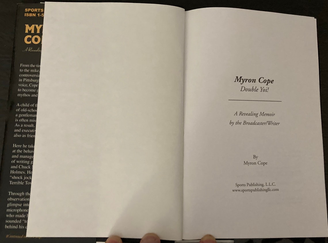 Myron Cope Double Yoi A Revealing Memoir by the - Etsy