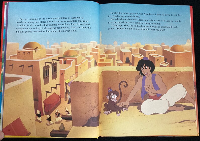 Disney's Aladdin, Large Hardback Book From 1992, Very Good Condition ...