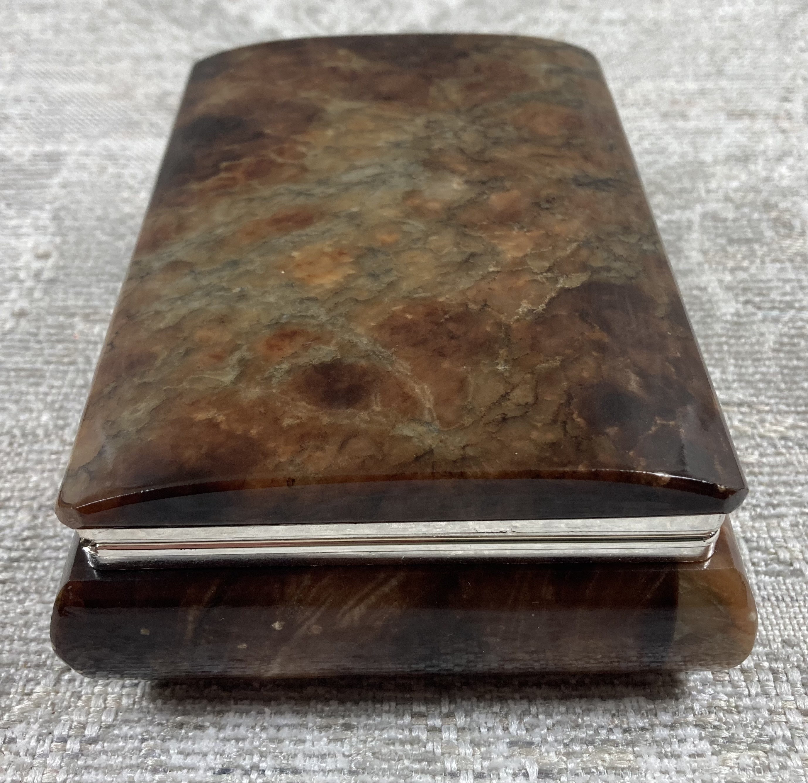 Vintage Genuine Alabaster Hand Carved Hinged Jewelry/trinket Box, Made ...