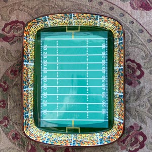 Ceramic Football Stadium Chip Platter, Super Bowl Party, Football Decor ...