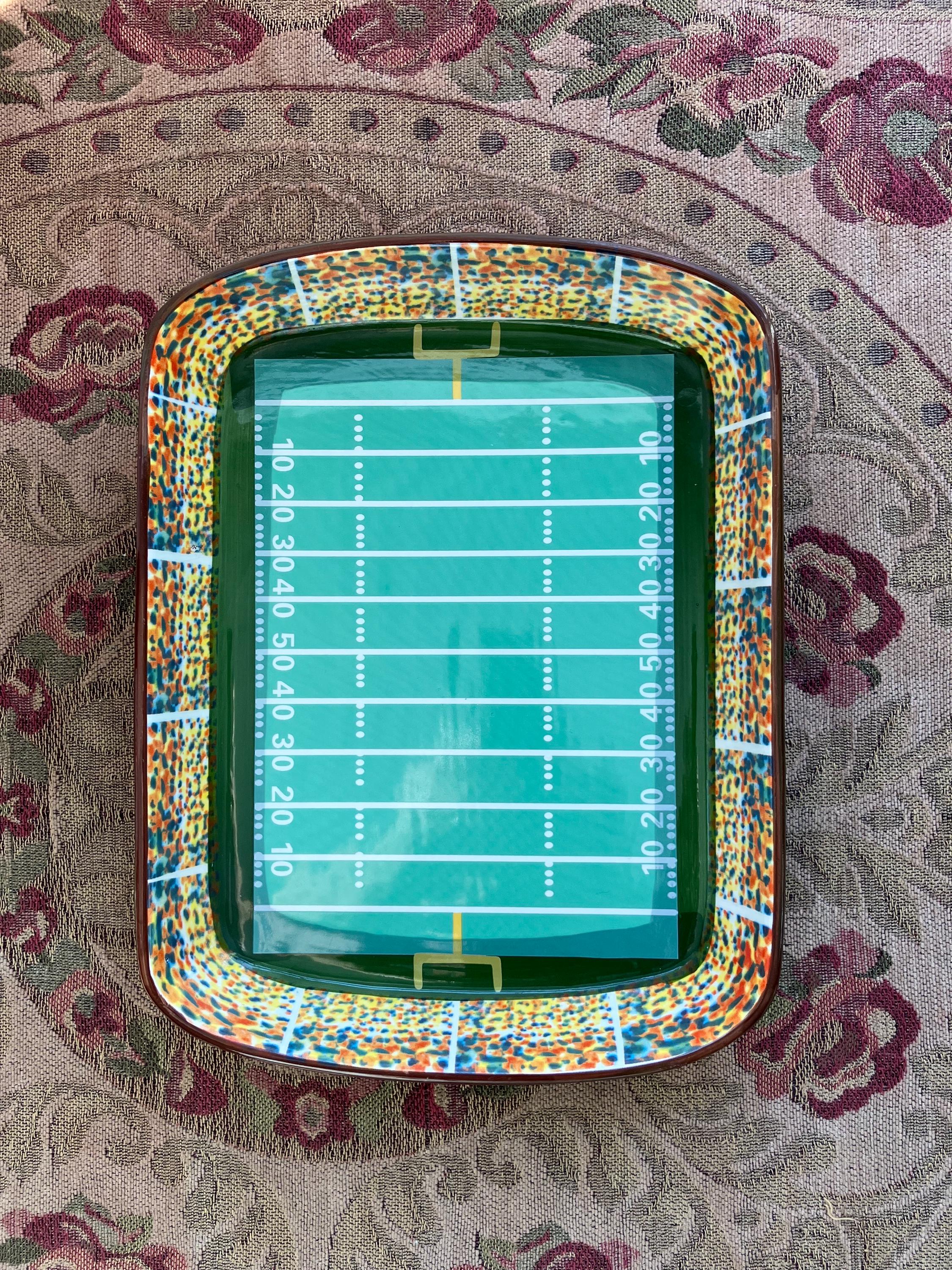 Ceramic Football Stadium Chip Platter, Super Bowl Party, Football Decor ...