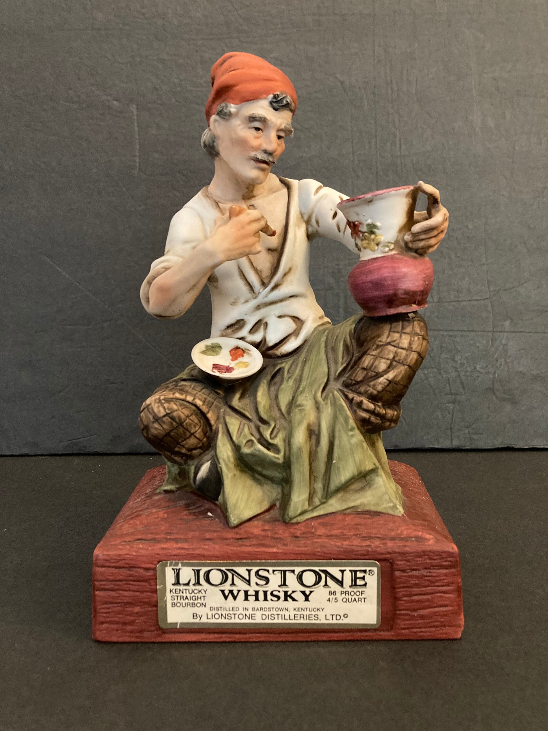 Original Lionstone Sculptured Porcelain Whisky Decanter, the Potter, L ...