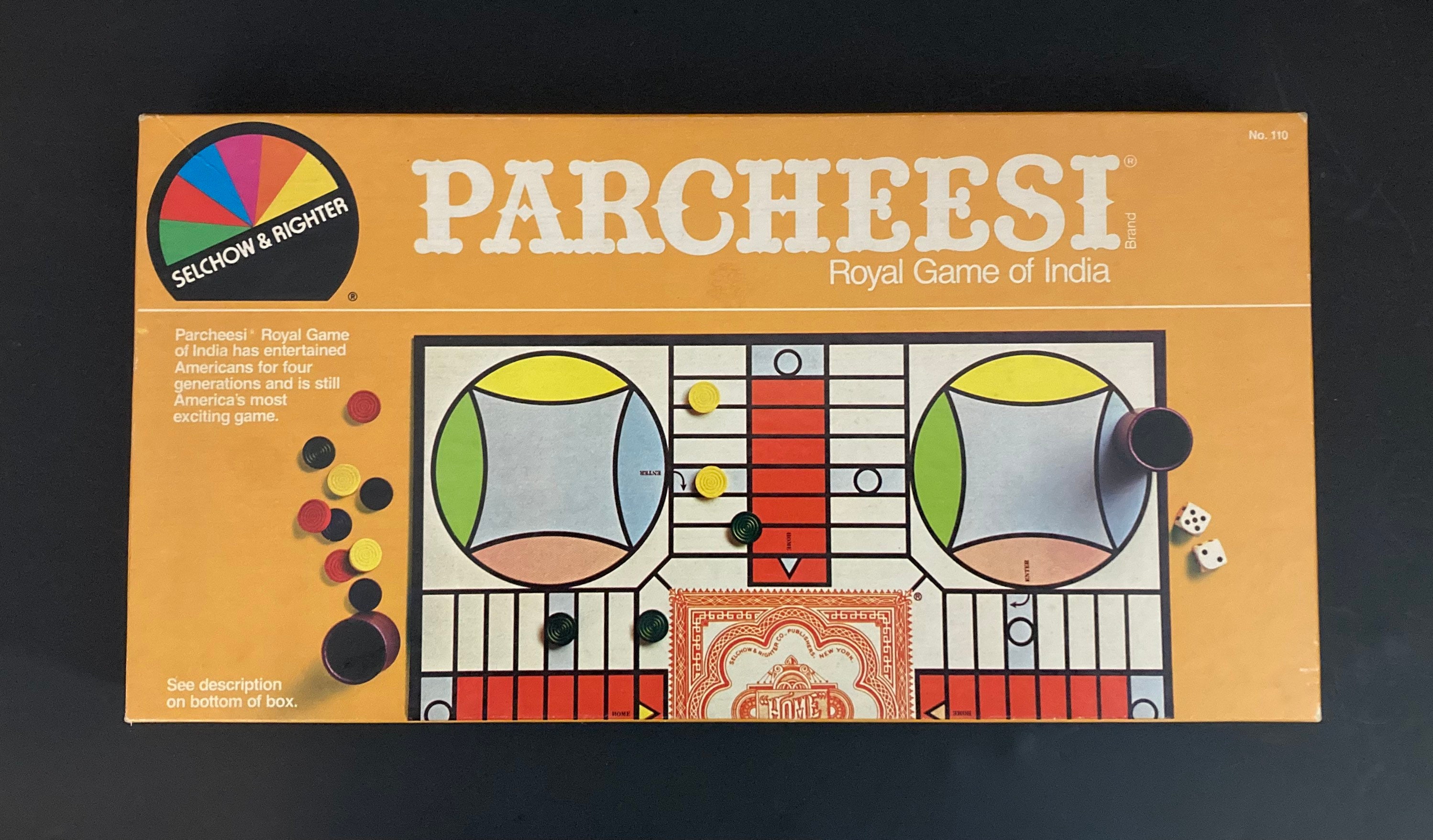 PARCHEESI, A Royal Game of India, Game No. 110 by Selchow and Righter ...