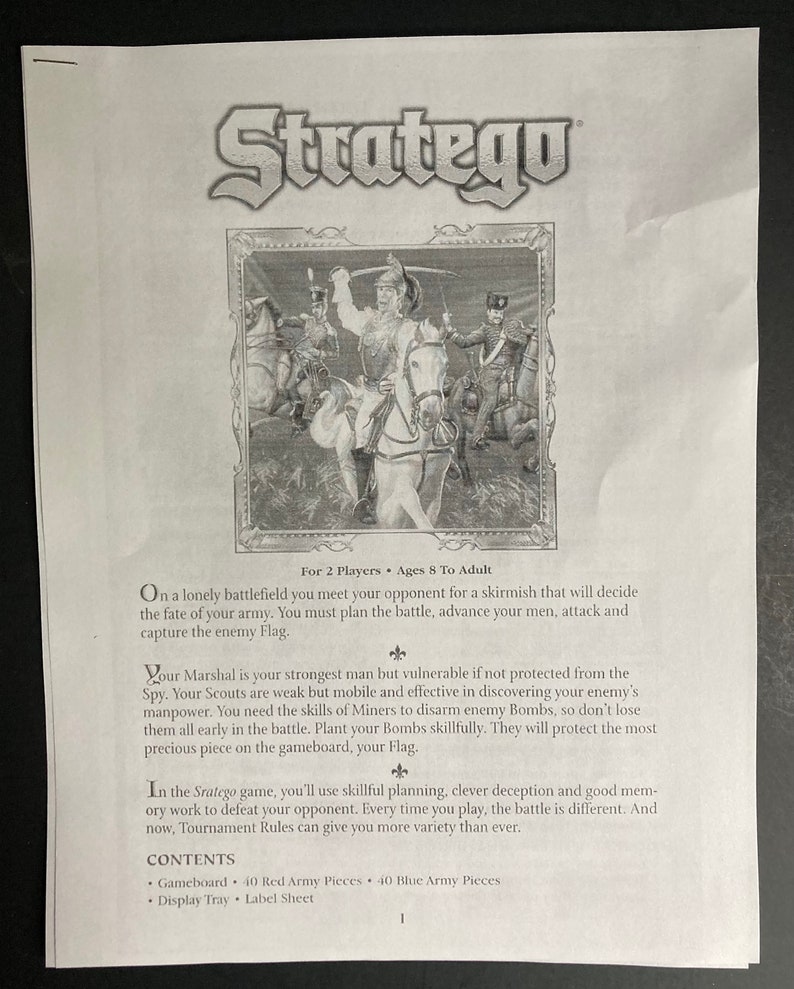 STRATEGO by Milton Bradley From 1996, the World Popular Board Game - Etsy